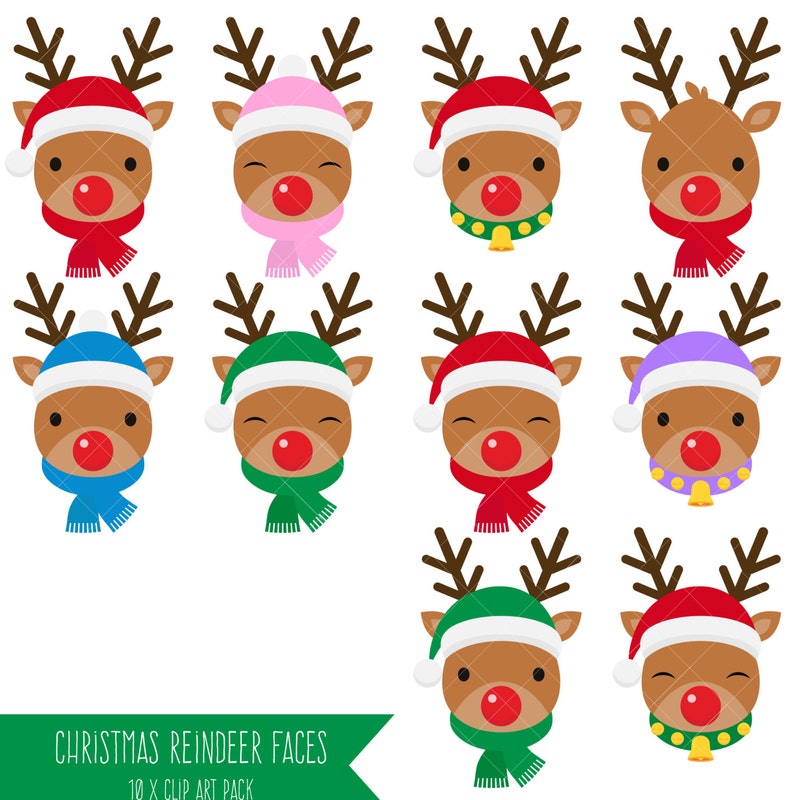 Rudolf Clipart - Etsy
