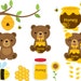 Honey Bears Clipart / Honey Jar / Honey Pot / Bee Hive | Etsy