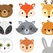 Woodland Animals / Forest Clipart / Fox / Bear / Deer / Owl / | Etsy