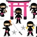 Ninja Clipart / Ninja Girls / Pink Ninja Party Printable | Etsy