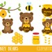 Honey Bears Clipart / Honey Jar / Honey Pot / Bee Hive | Etsy