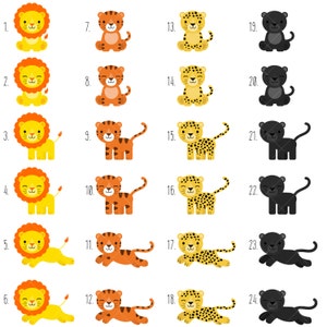 Big Cats Clipart / Lion / Tiger / Leopard / Snow Leopard / Puma ...