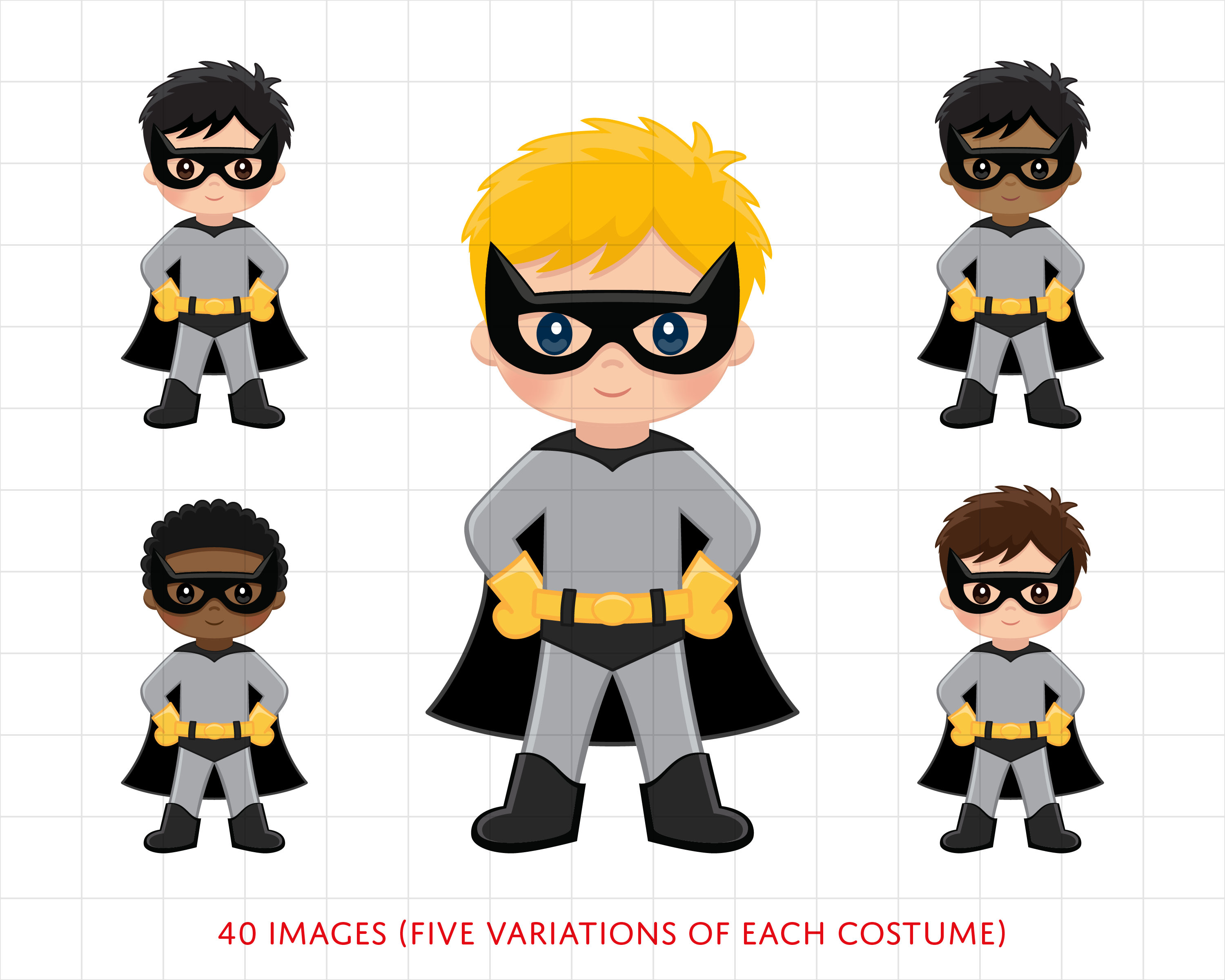 Superhero Kids Costumes, Super Kids Graphics, Super Boy Clipart, Super ...