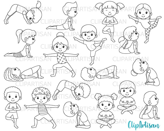 Yoga Clip Art Black And White