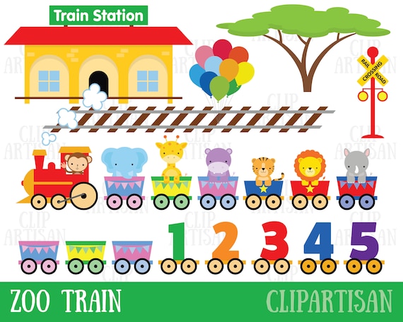 Zoo Train Clipart / Animal Train Clipart / Zoo Clipart / Baby - Etsy