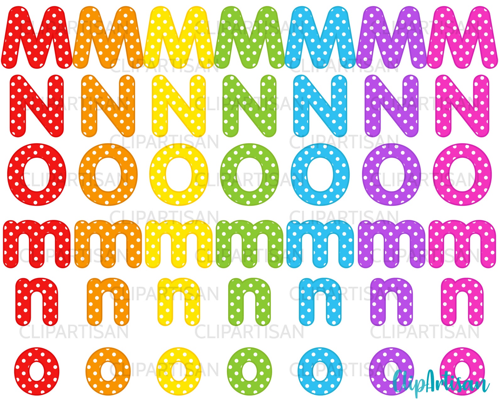 Alphabet Clip Art ABC Illustrations MNO Alphabet Letters - Etsy UK