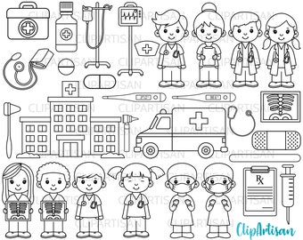 Medical Clipart Doctor Clip Art First Aid Kit Clipart Nurse - Etsy