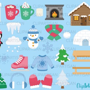 Winter Kids Clipart Bundle, Snow Day, Christmas, Build a Snowman ...