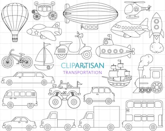 Transportation Clipart Black And White