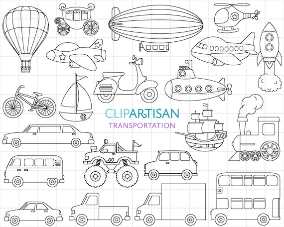 Transportation Clipart Black And White