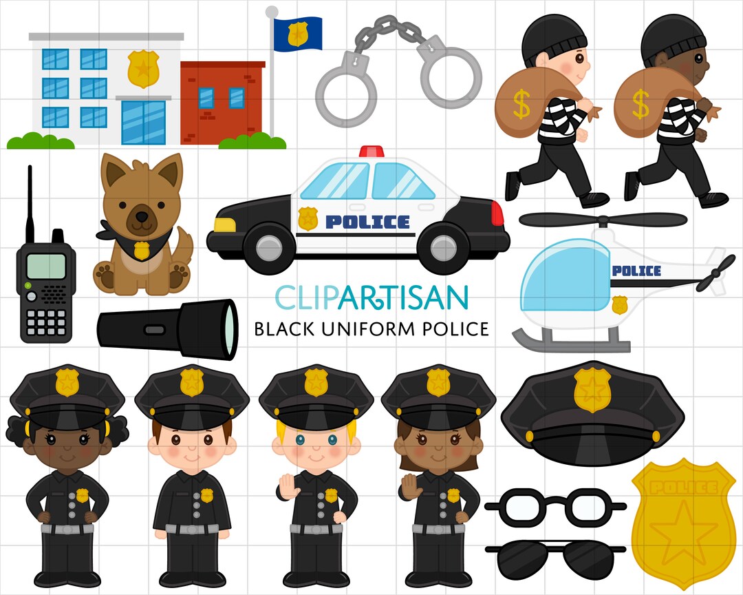 Cops Clipart, Police Officer Clip Art, Police Car, Cops Black Uniform ...