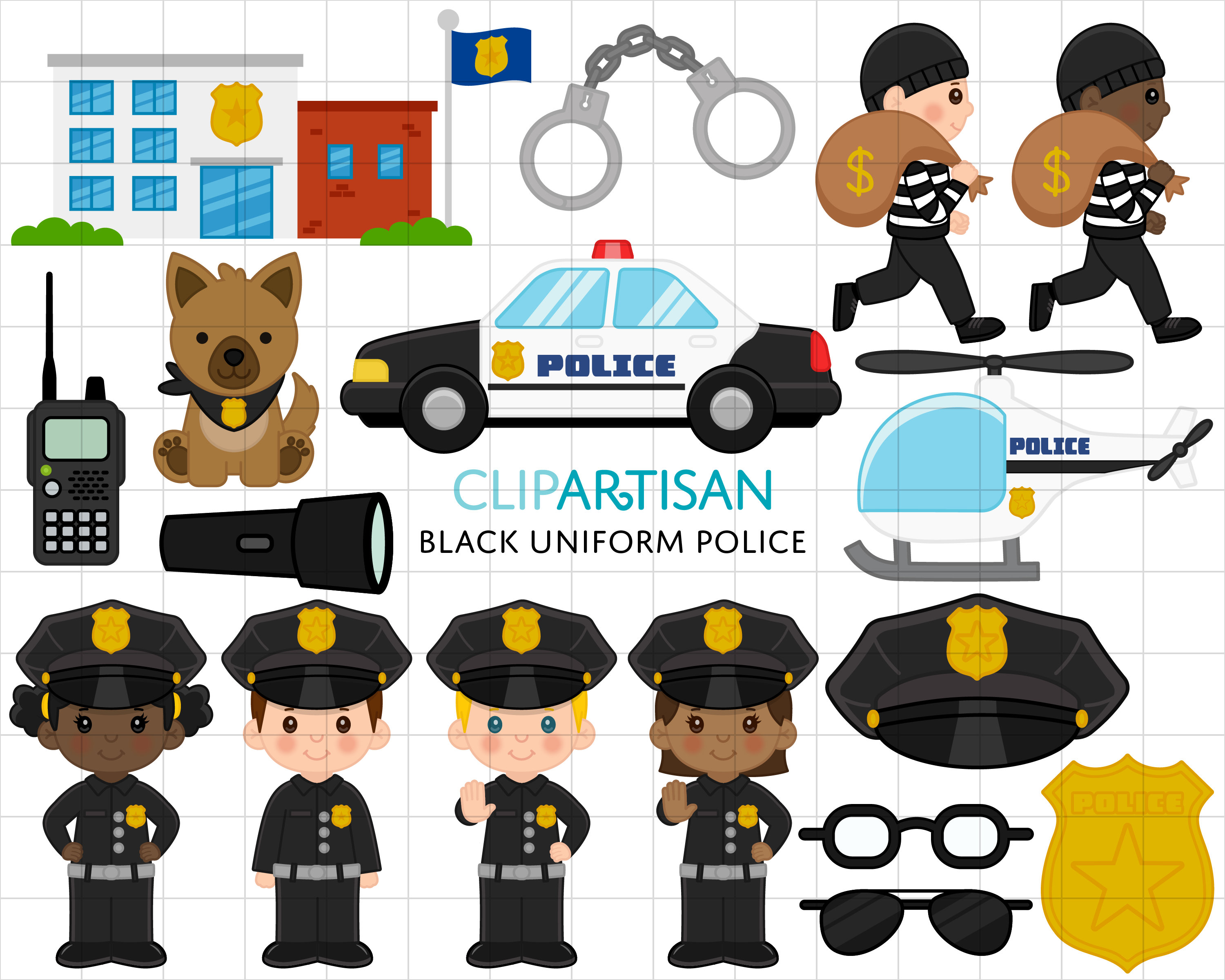 Cop Clipart Black And White