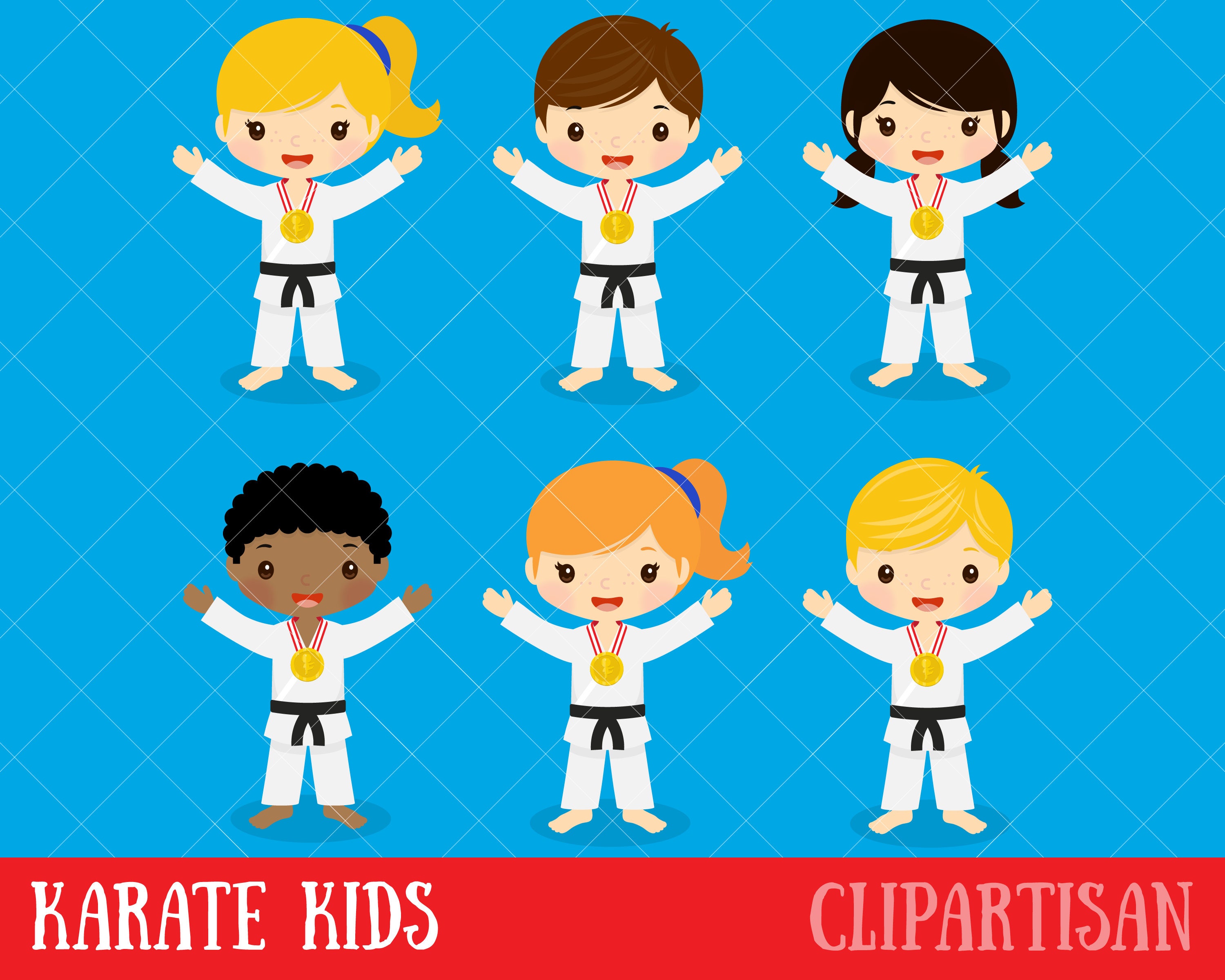 Karate Kids Clipart