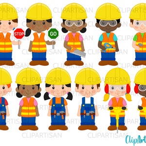 Construction Kids Clipart, Construction Boys, Construction Girls ...