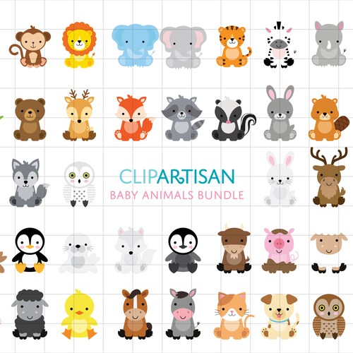 Woodland Baby Animals Clipart Forest Animal Clipart - Etsy