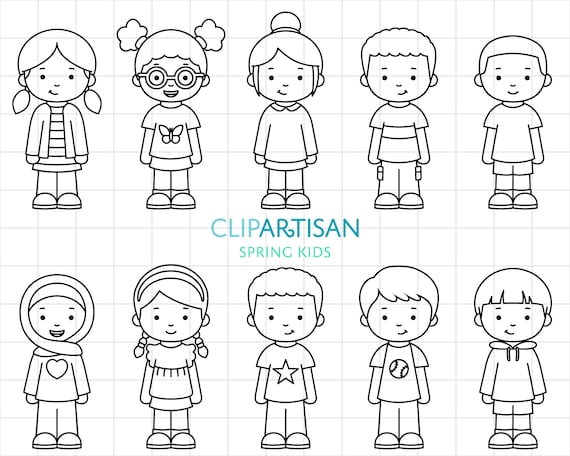 School Kids Clip Art Black And White Black And White School Clipart