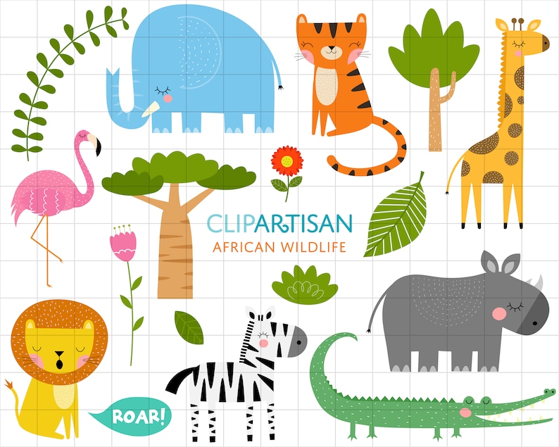 African Animals Clipart Safari Animals Wildlife Clip Art - Etsy