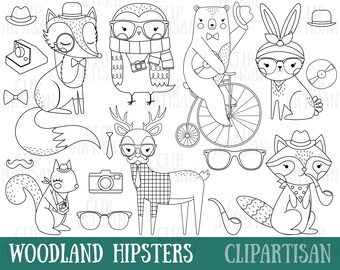 Hipster Clipart | Etsy