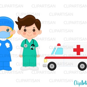 Doctor and Nurse Clipart, Hospital Clip Art, Ambulance, Cute Little ...