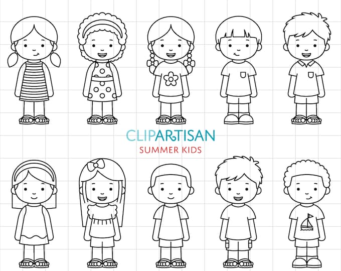 24 Kids Clipart, Children Clipart, Girl Clipart, Boy Clipart, Baby ...