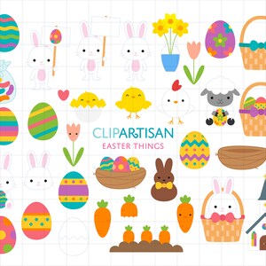Easter Clipart, Easter Bunny, Easter Chick, Easter Egg, Easter Basket ...