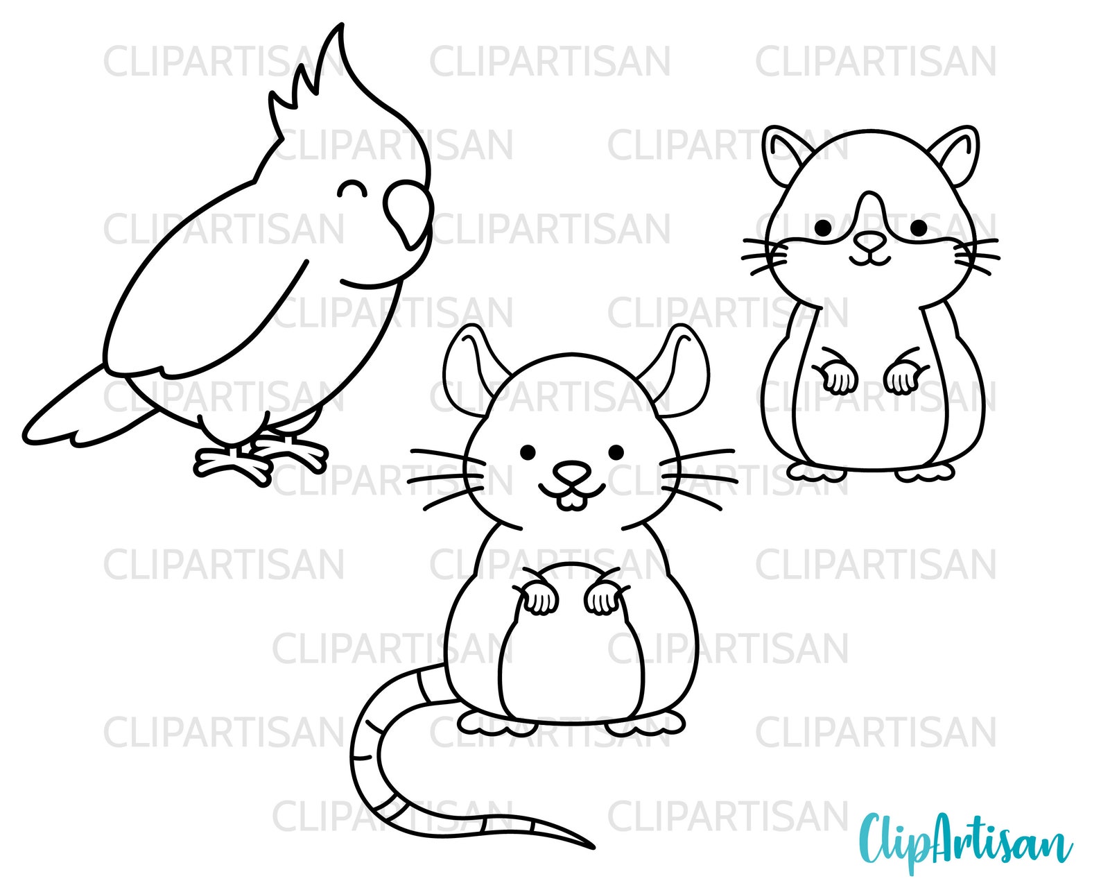 Pets Clipart Pet Shop Digital Stamps Cute Pets Puppy - Etsy