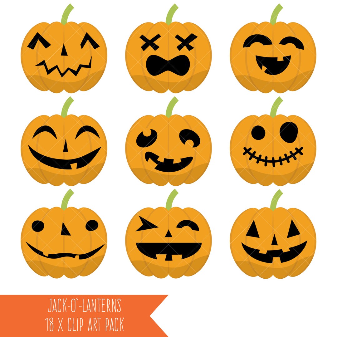 Jack O' Lanterns Clipart / Halloween Clipart - Etsy