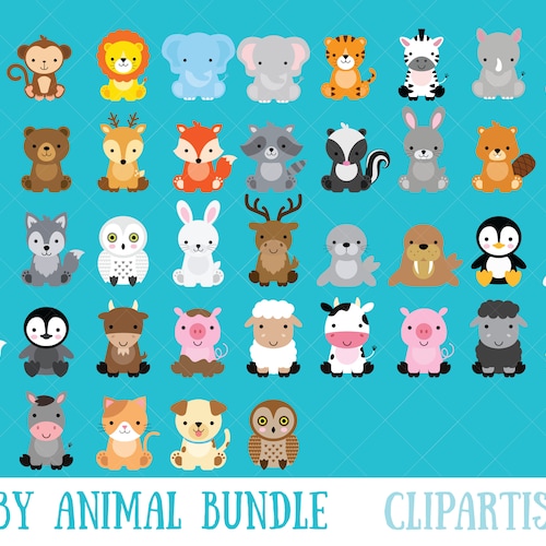 Woodland Baby Animals Clipart Forest Animal Clipart - Etsy