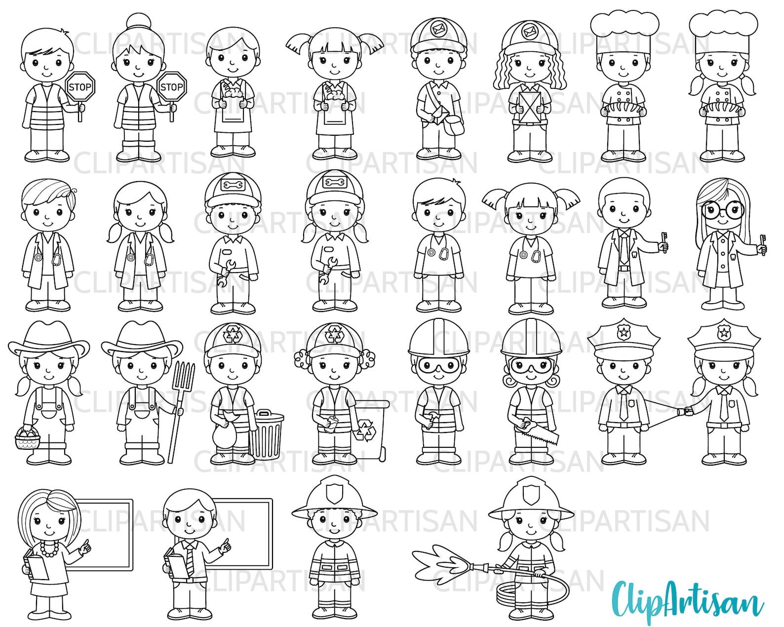 Community Helpers Clipart Job Clip Art Profession Clipart Etsy Uk