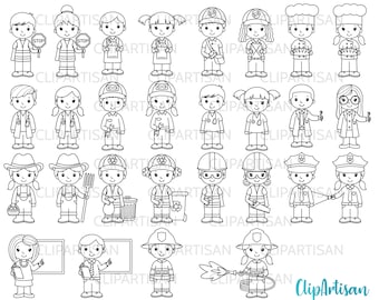 Community Helpers Clipart Black And White