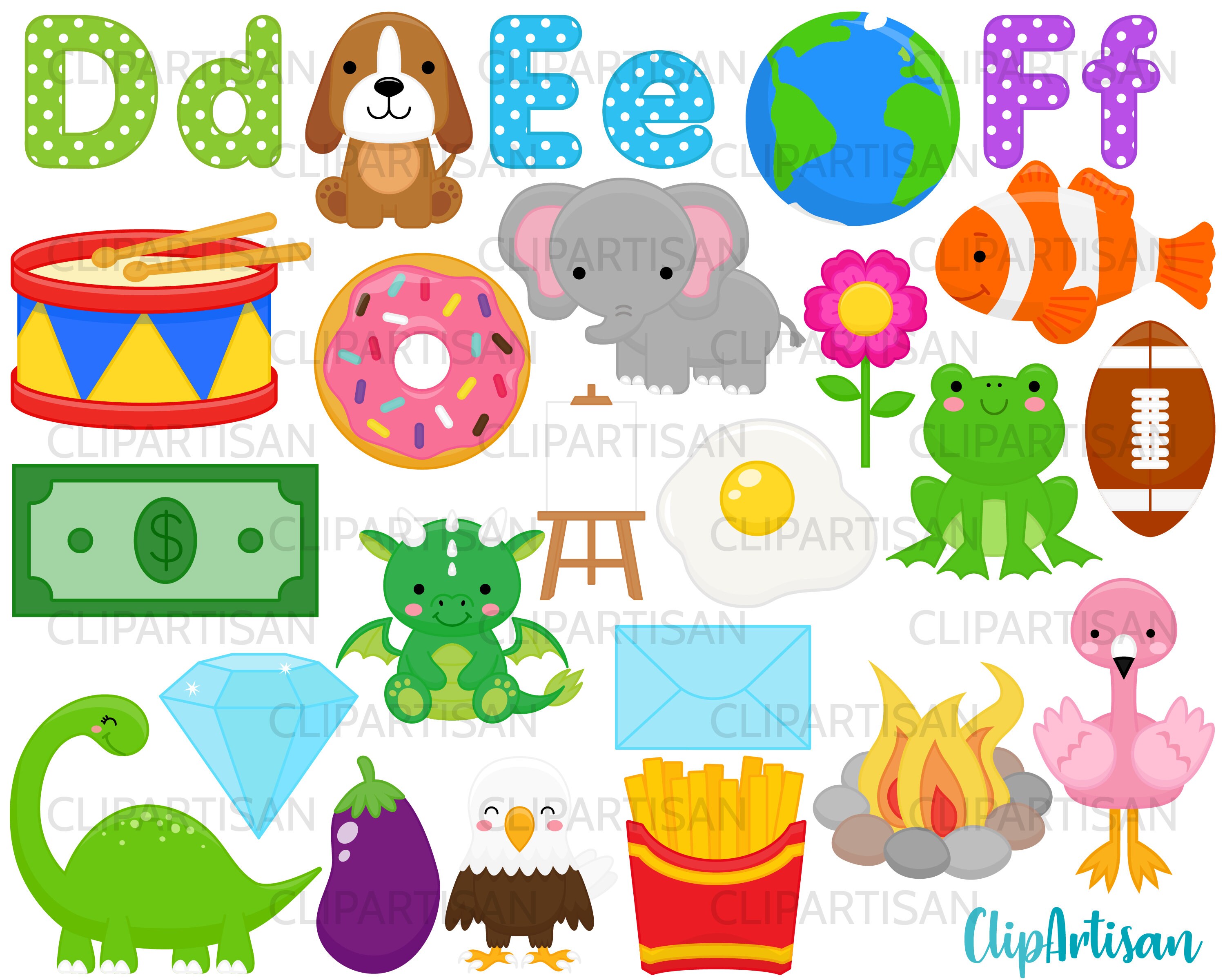 Alphabet Clip Art Bundle ABC Letters A to Z Graphics Back | Etsy UK