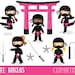 Ninja Clipart / Ninja Girls / Pink Ninja Party Printable - Etsy