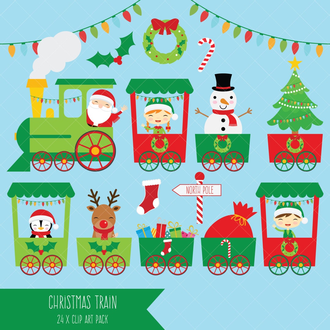 Christmas Train Clipart / Santa Polar Express Clip Art - Etsy