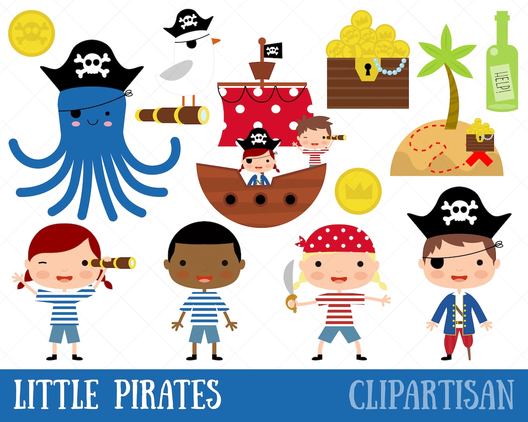 Little Pirates Clipart - Etsy