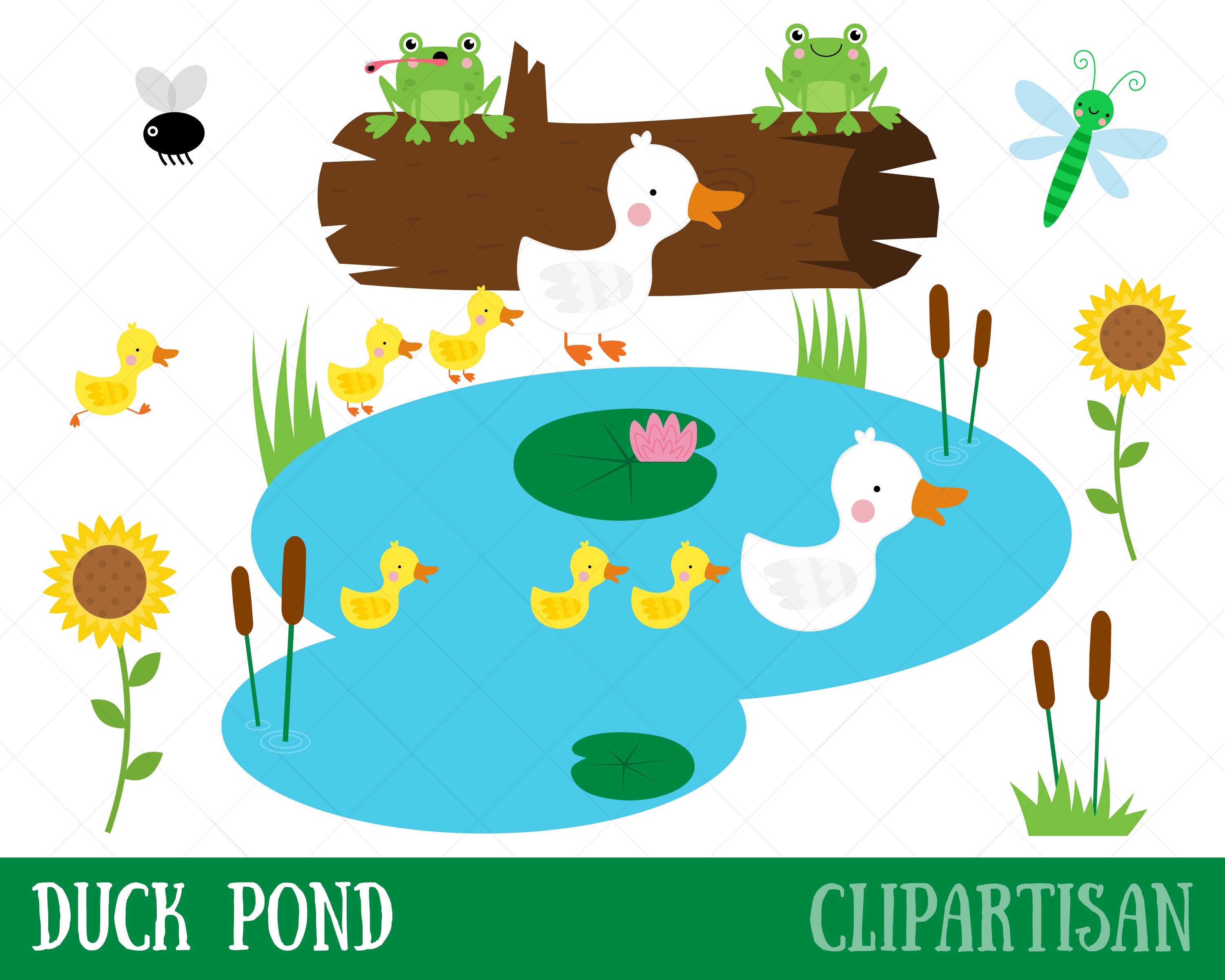 Duck And Ducklings Clipart