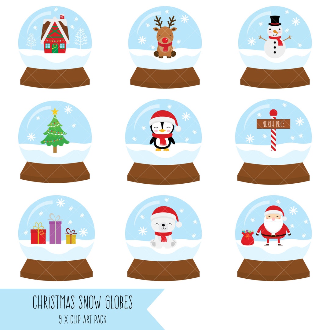 Christmas Snow Globes / Snowglobes Clipart / Christmas Decorations Clip ...