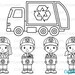 Recycling Digital Stamps, Garbage Truck Clipart, Earth Day, Community ...