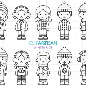 40 Kids Clipart, School Children Clipart, Cute Kids in Summer Clothes ...