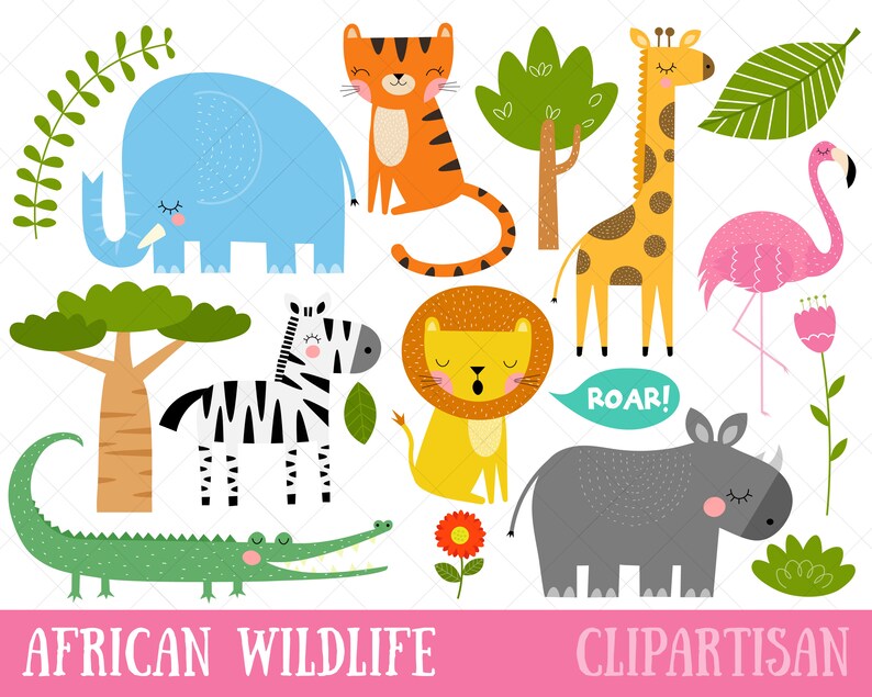 African Animals Clipart Safari Animals Wildlife Clip Art | Etsy