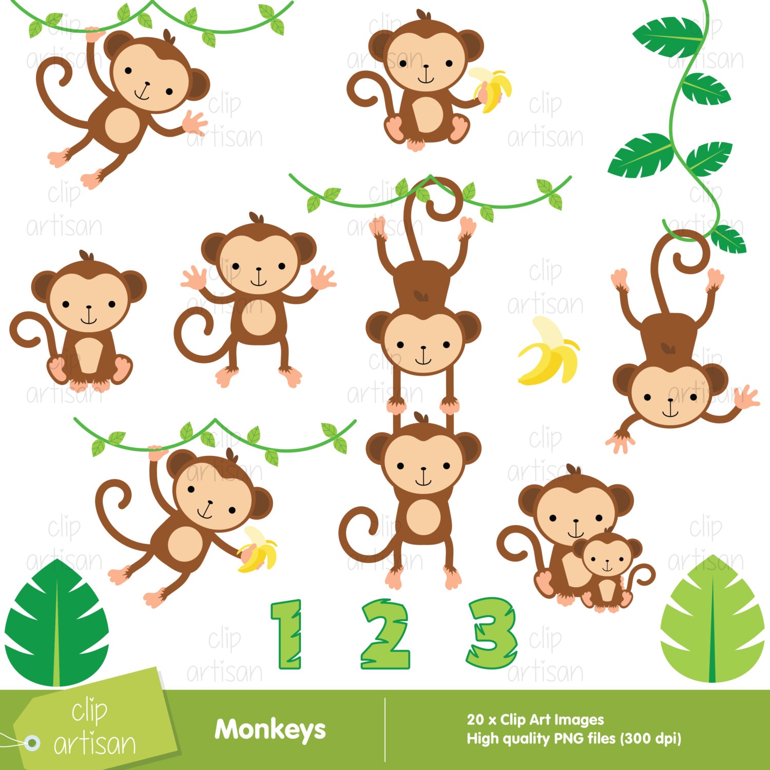 Cartoon Baby Monkey Clip Art