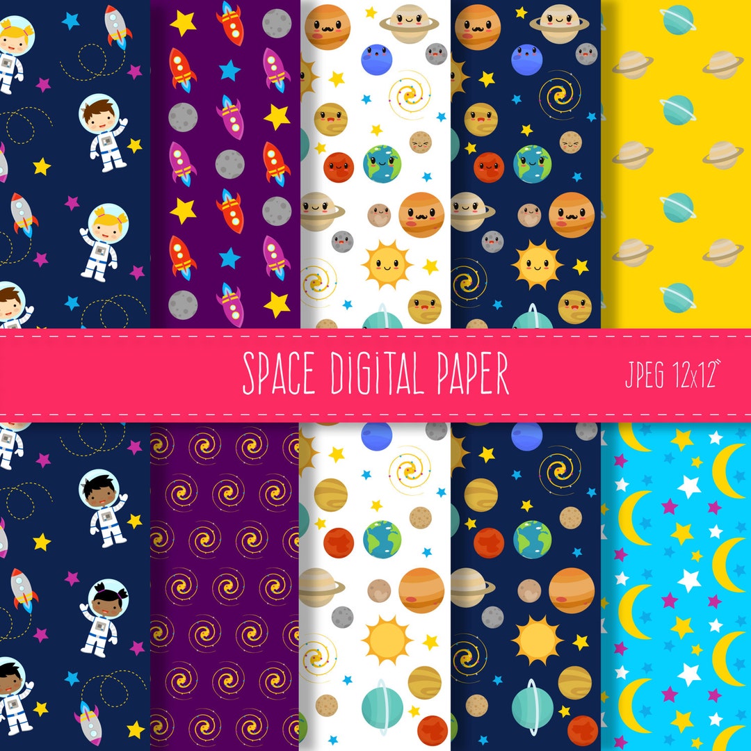 Space Digital Paper / Solar System Digital Papers / Space Planets ...