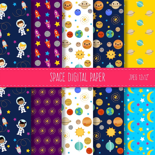 Space Digital Paper - Etsy