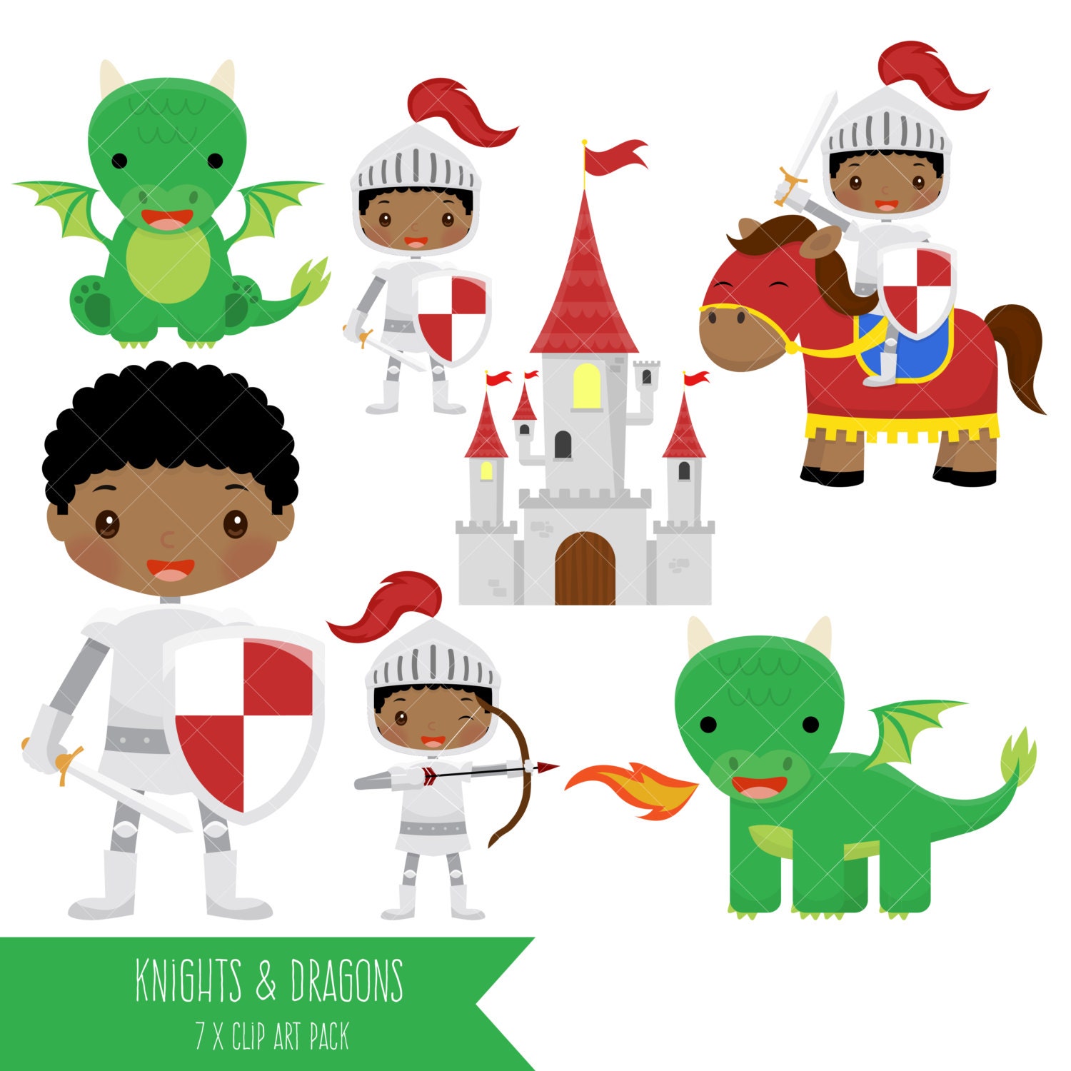 Knight And Dragon Clipart