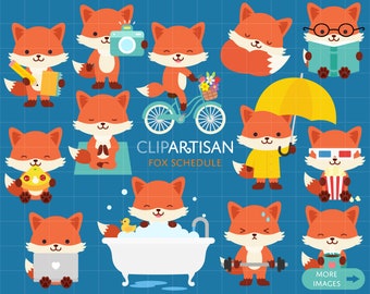Premium Vector Clipart - Kawaii Foxes - Cute Foxes Clipart Set - High ...