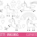 Unicorn Clipart Unicorns Digital Stamp PNG EPS | Etsy