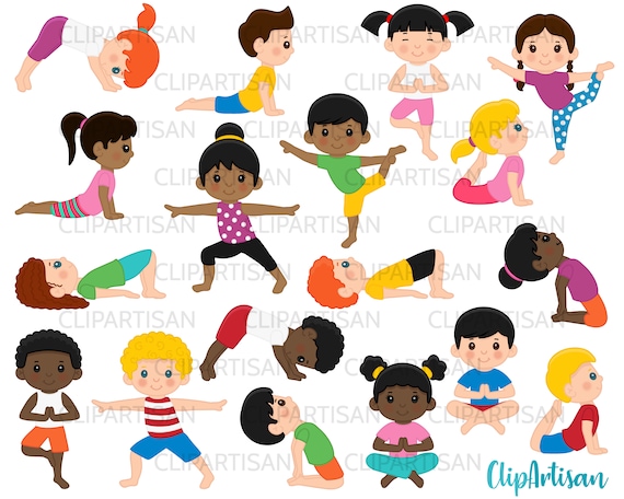 Yoga Poses Clip Art Bundle Yoga Girls Yoga Boys Yoga Class - Etsy