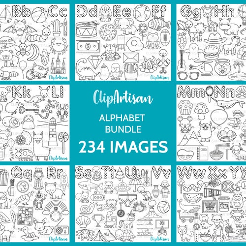 Alphabet Digital Stamps ABC Clip Art Bundle Price School - Etsy