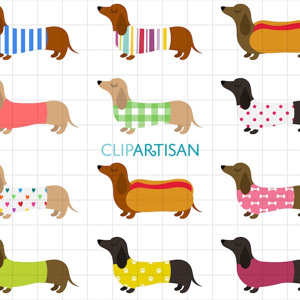 Dachshund Clipart - Etsy