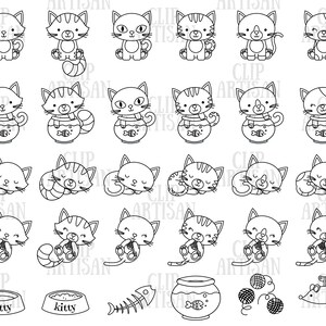 Cat Clipart | Kitten Digital Stamps| Pets Clipart - Etsy