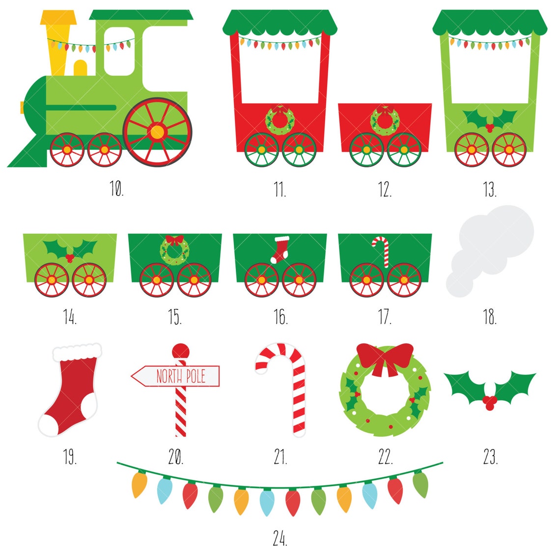 Christmas Train Clipart / Santa Polar Express Clip Art - Etsy